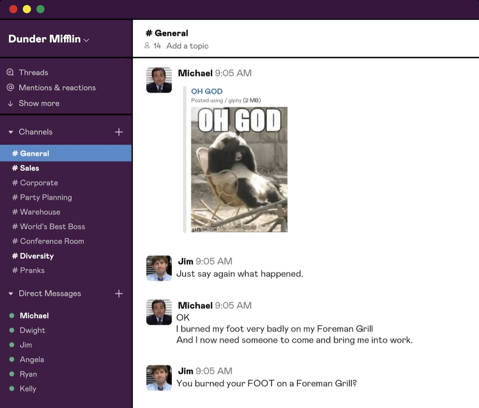 Every Episode of 'The Office' Recreated on Slack