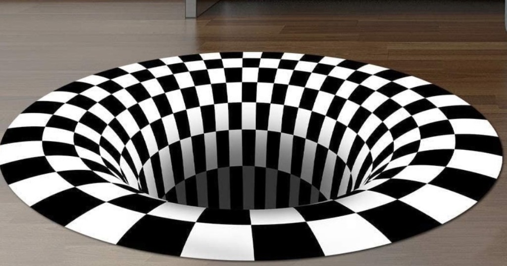 A Clever 3D Checkered Rug That Creates the Optical Illusion of a Gaping ...