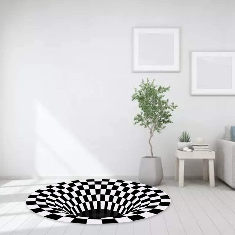 A Clever 3D Checkered Rug That Creates the Optical Illusion of a Gaping ...
