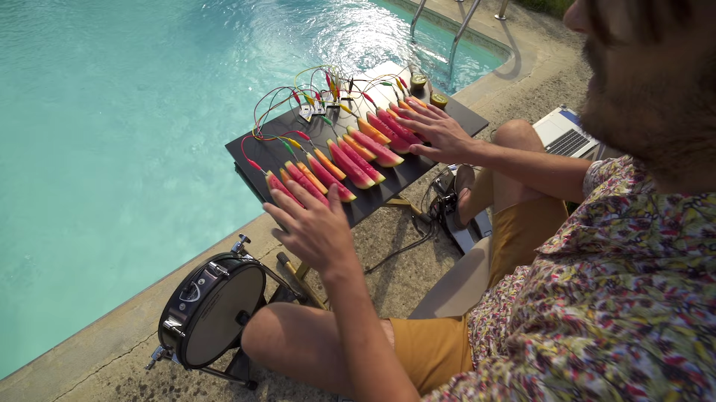 Musician Builds Unique Keyboard Out of a Watermelon