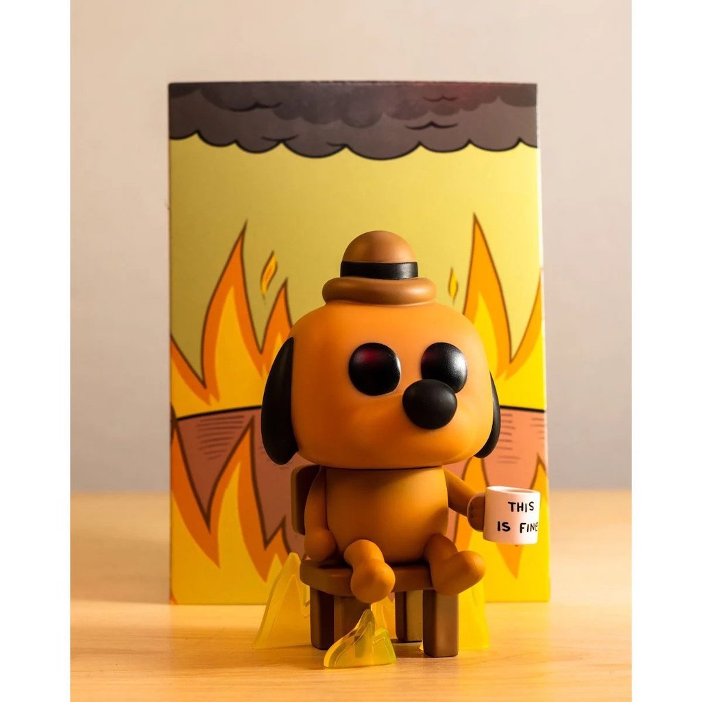 'This is Fine' Vinyl Figure Based on the Meme of a Dog Who's OK With ...