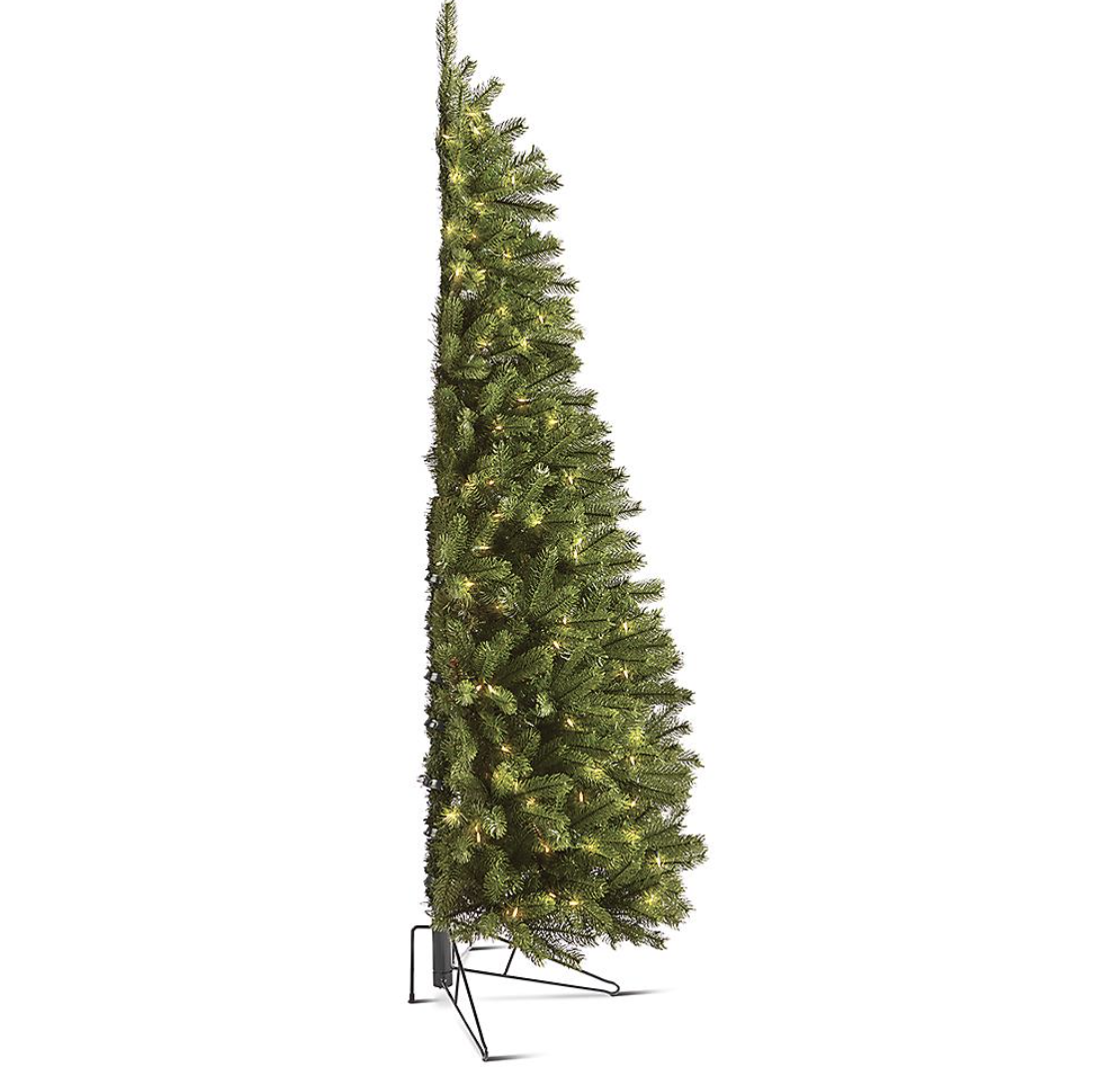 Clever Half Christmas Tree That Leans Against a Wall