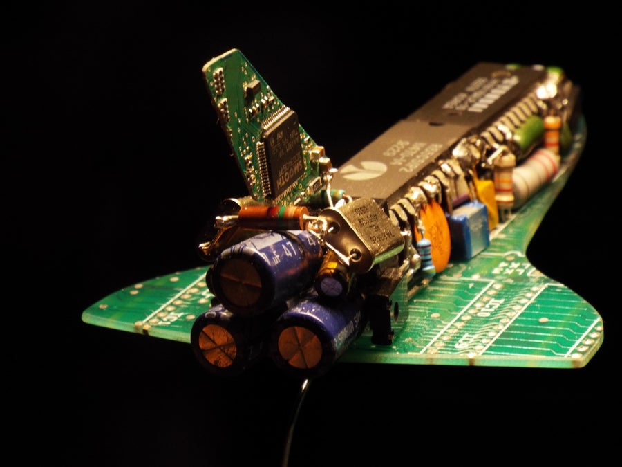 Miniature Space Shuttle Made of Soldered Electronics