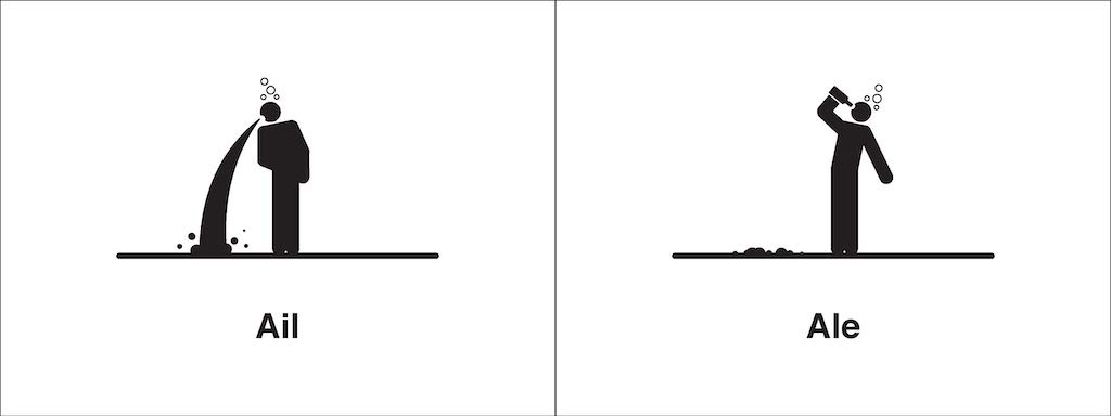 Minimalist Diagrams of Homophones, Words That May Sound Alike But Have ...
