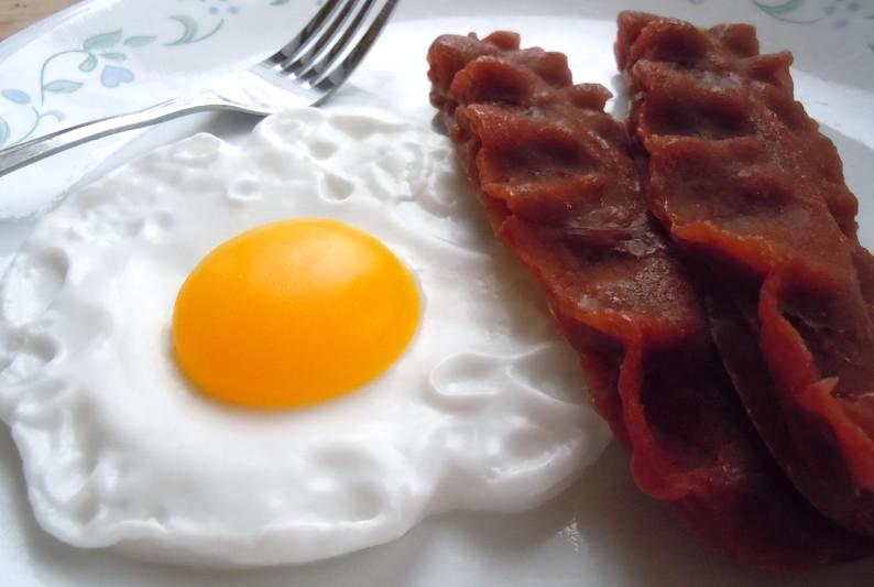 A Savory Set of Realistic Bacon and Egg Vegan Soap