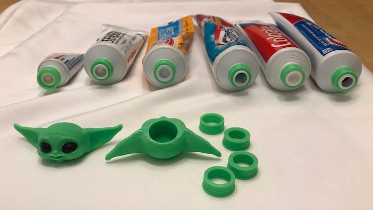 An Adorable 3D Printed Baby Yoda Toothpaste Tube Topper That Vomits ...