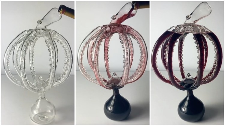 A Gorgeous Hand-Blown Glass Octopus Wine Decanter