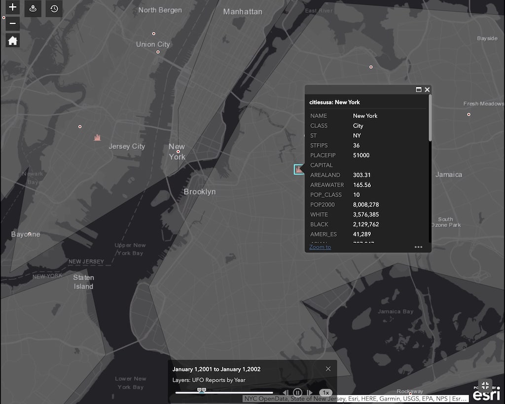 A Historic Map of UFO Sightings in the United States
