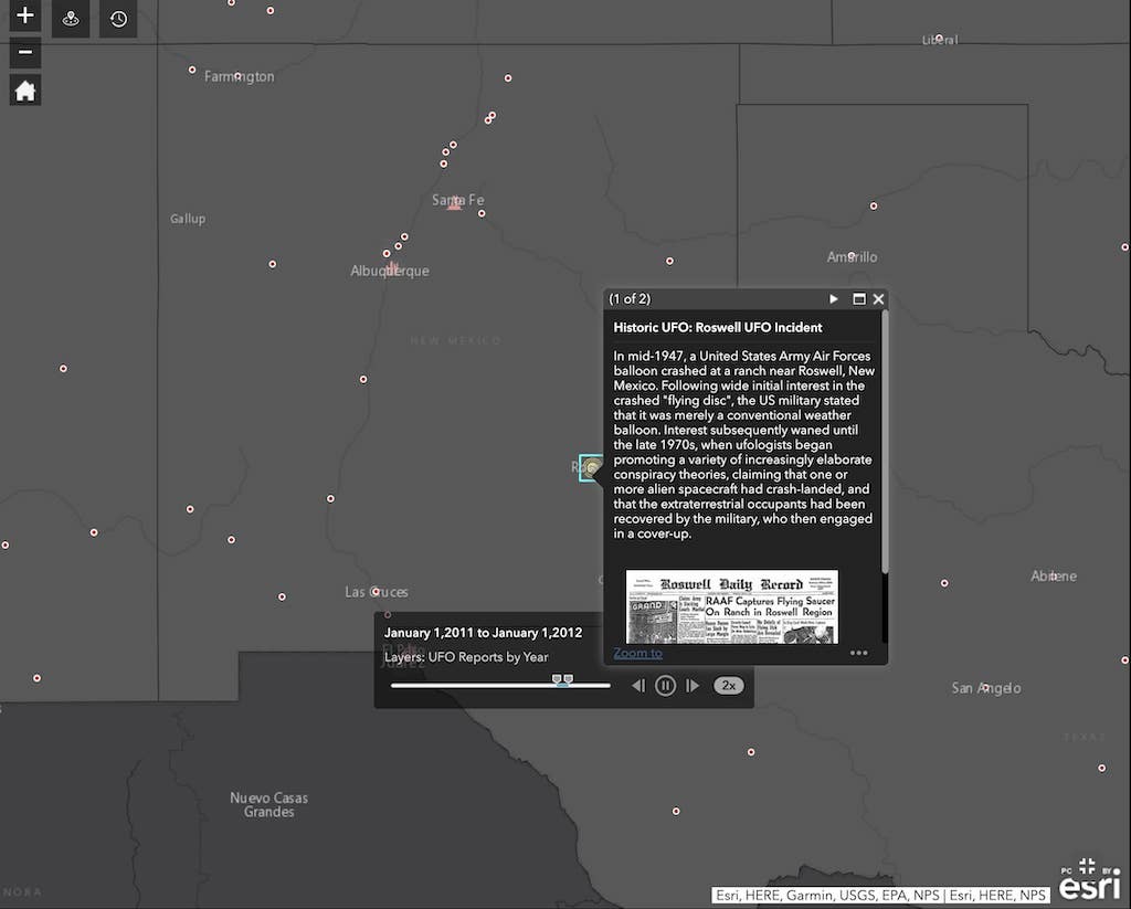 A Historic Map of UFO Sightings in the United States