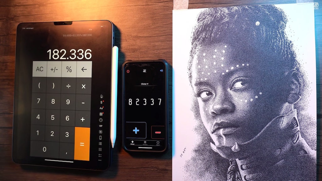 Artist Creates Remarkable Portrait Made Up of 182,336 Dots That He ...