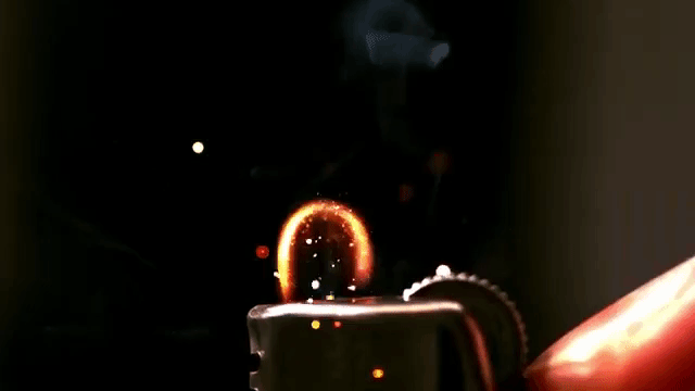 Extreme Slow Motion Macro Video of a Lighter Being Lit