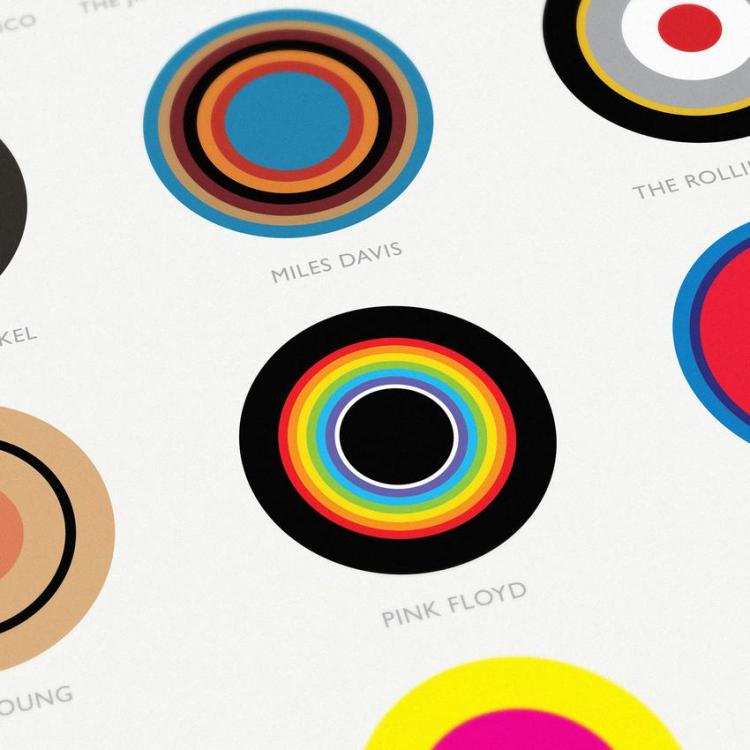 A Beautiful Print That Turns the Colors of Iconic Album Covers Into ...