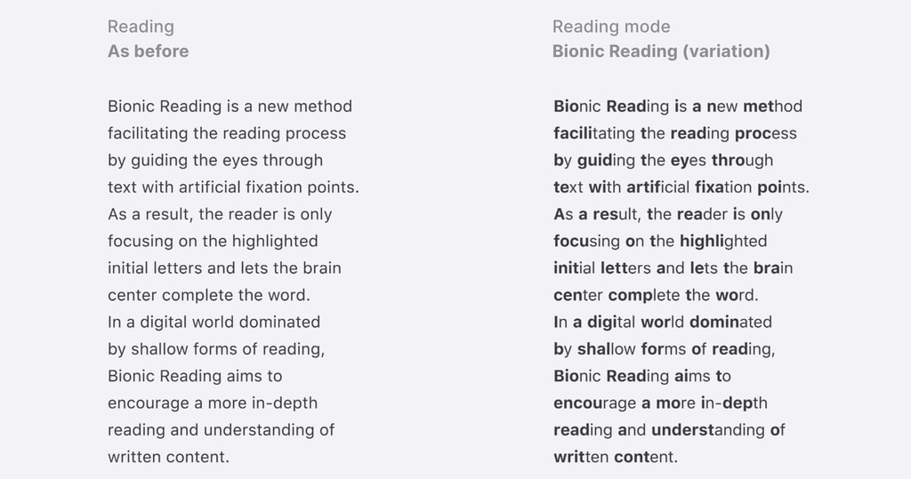 Bionic Reading, A New Reading Method That Stresses Letters Within Words ...
