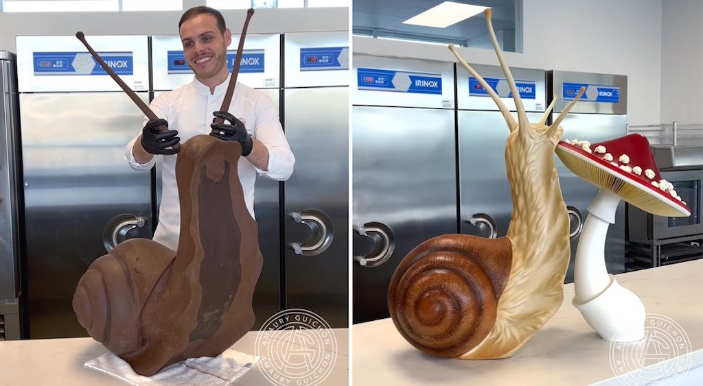 An Adorable Snail Completely Made Out of Chocolate