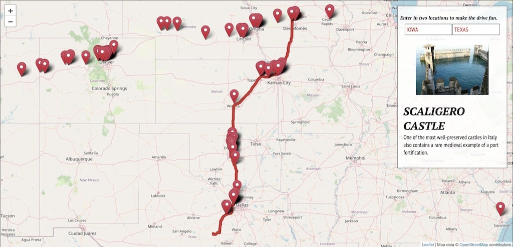 Make My Drive Fun, An Interactive Map That Plots Interesting Sites to ...