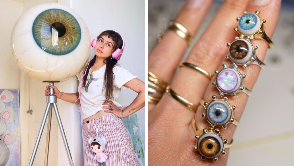 Artist Makes Realistic Eyeball Jewelry and Installations