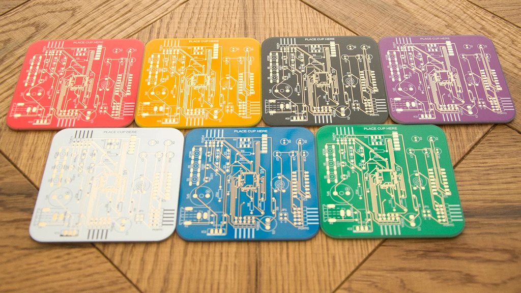 Colorful Printed Circuit Board Coasters