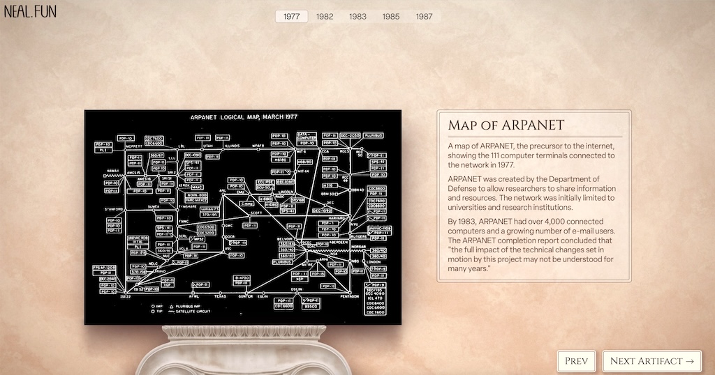 An Online Museum of Pivotal Early Internet Artifacts