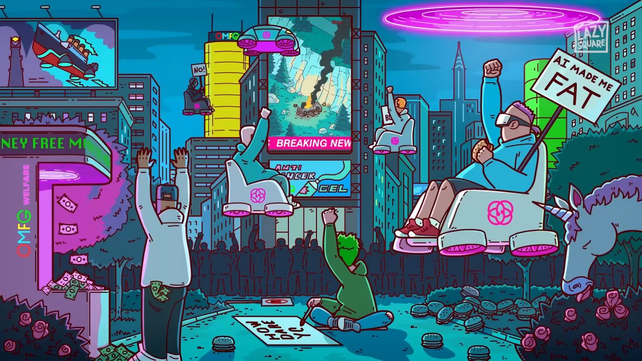 A Satirical Animated Look at the Rise and Fall of AI