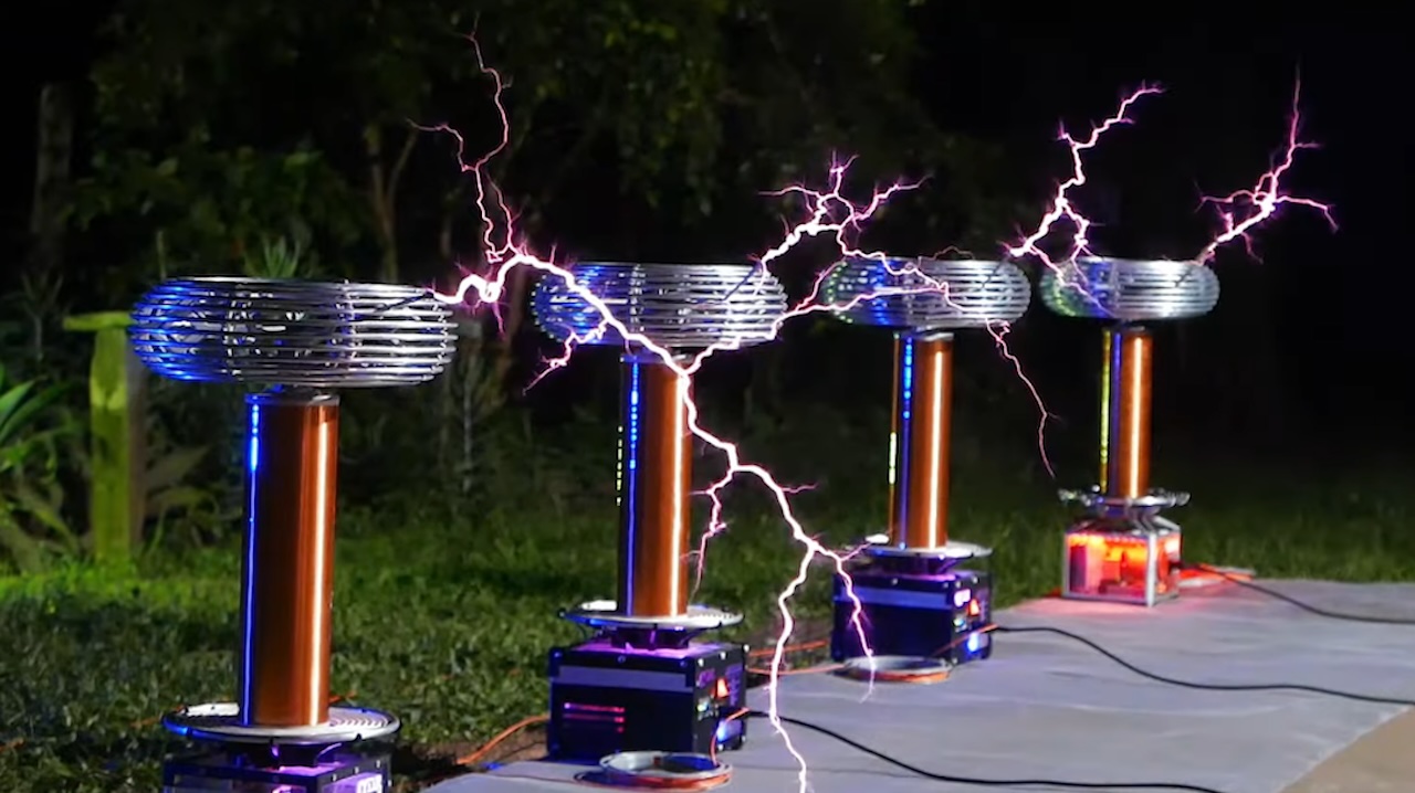 Four Tesla Coils Play an Electrifying Cover of 'Billie Jean'