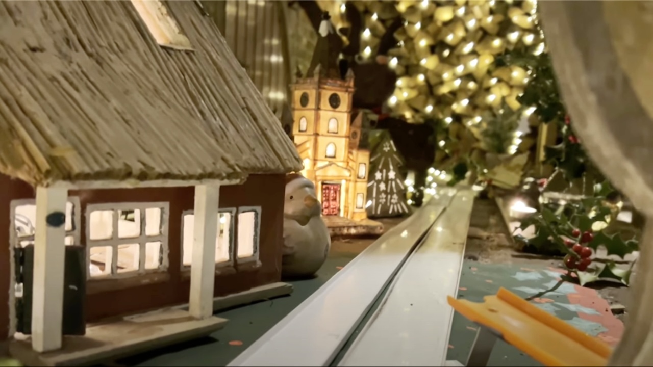 Wonderful POV Footage of Hot Wheels Cars Racing Along a Christmas ...