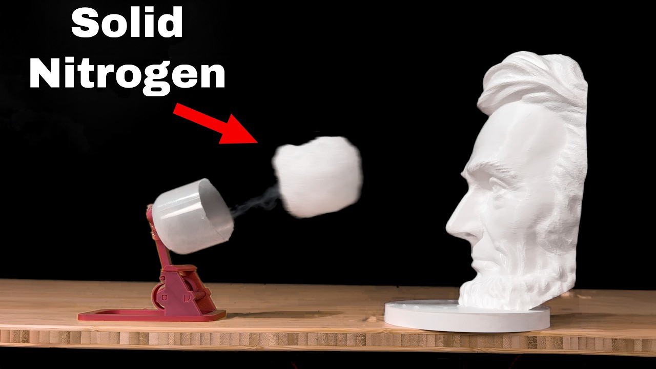 Engineer Launches a -346°F (-210°C) Solid Nitrogen Snowball at a Mask ...