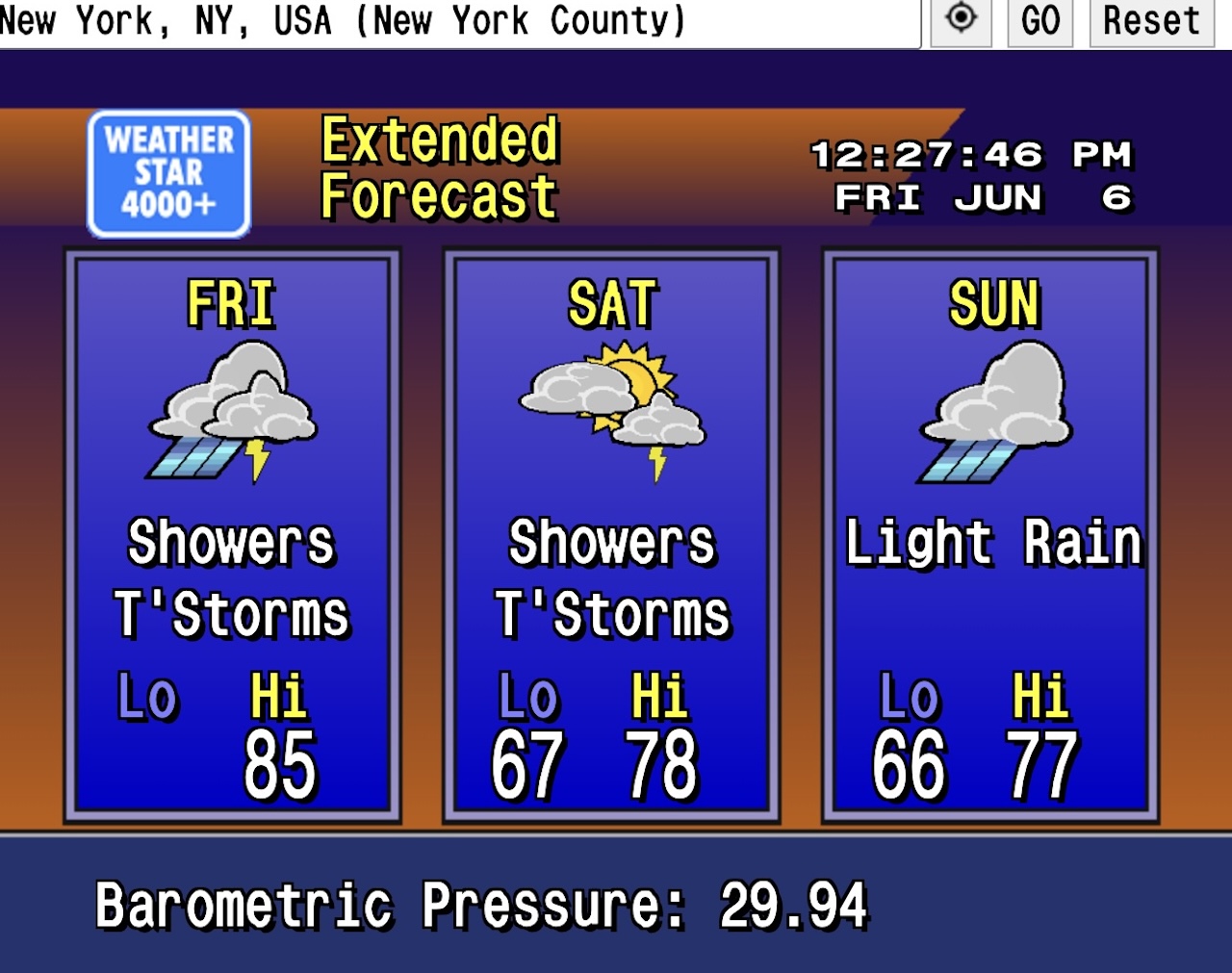 WeatherSTAR 4000+, A 1990s Local Weather Forecast