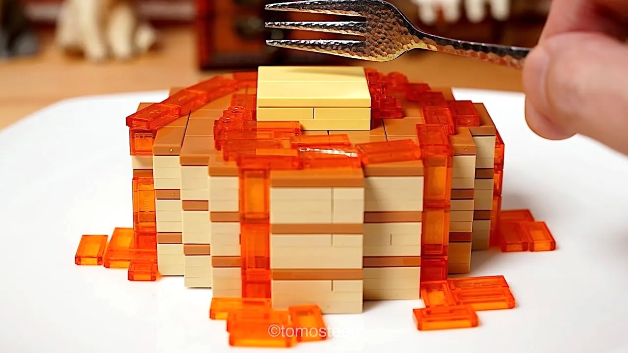An ASMR Stop Motion LEGO Animation That Recreates a Pancake Recipe