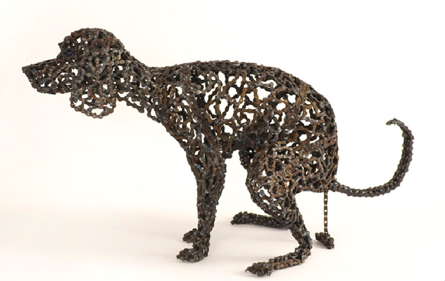 Recycled Bicycle Chain Dogs