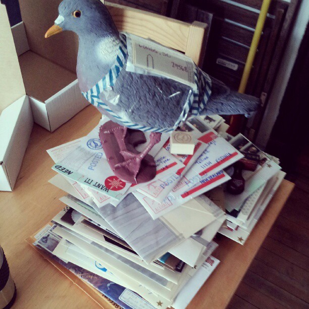 Pigeon Post, A Kit to Deliver a Plastic Carrier Pigeon Through The Mail