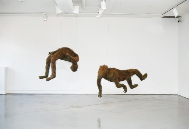 Lives of Grass, Grass Figure Sculptures That Grow, Wither, and Die