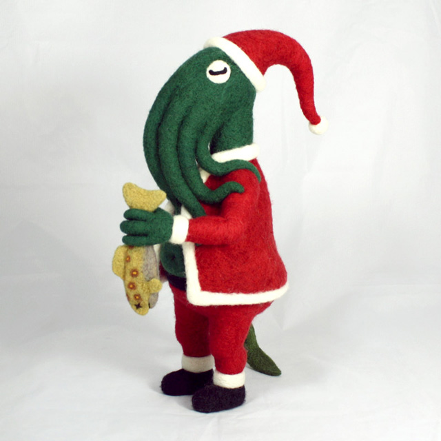 Santa Cthulhu, A Needle Felted Wool Sculpture For 2012