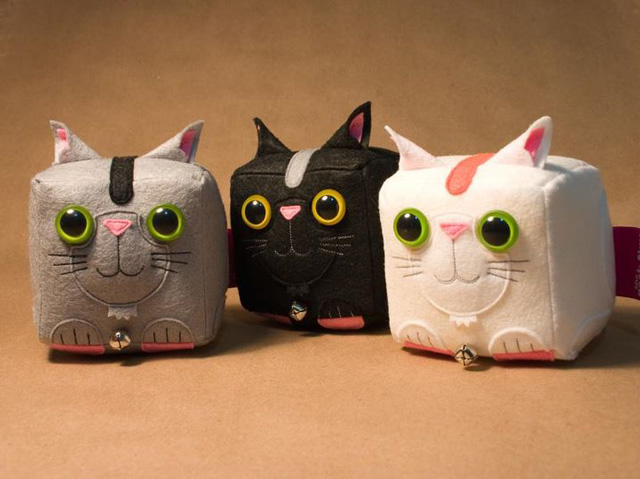 CubeCats, A Series of Cute Handmade Plush Cubed Cats
