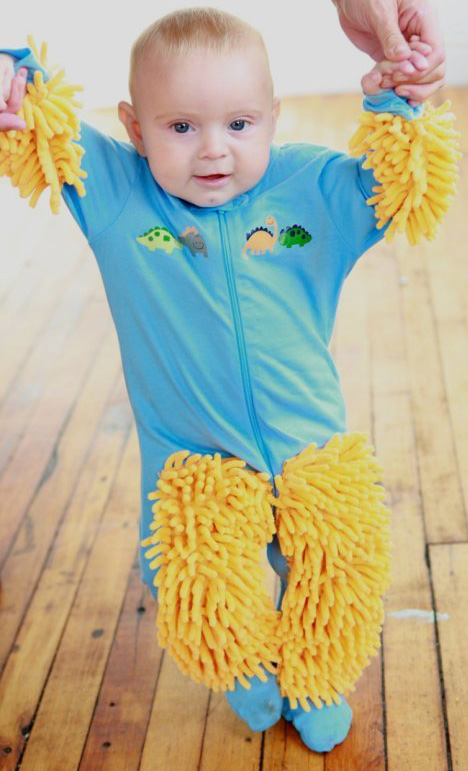 Baby Mops, Footed Pajamas Made So Babies Can Clean Floors