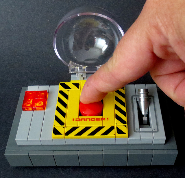 A LEGO Danger Button That Works, Complete With Flashing Red Light