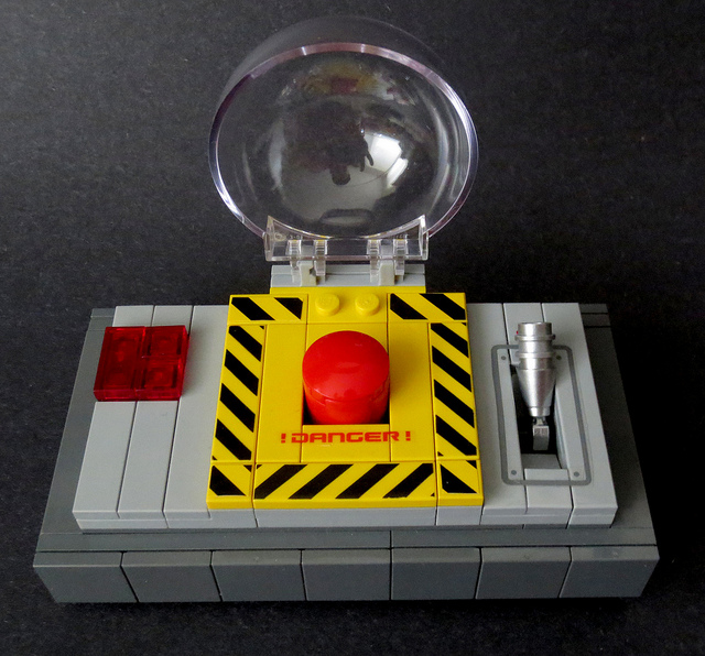 A LEGO Danger Button That Works, Complete With Flashing Red Light