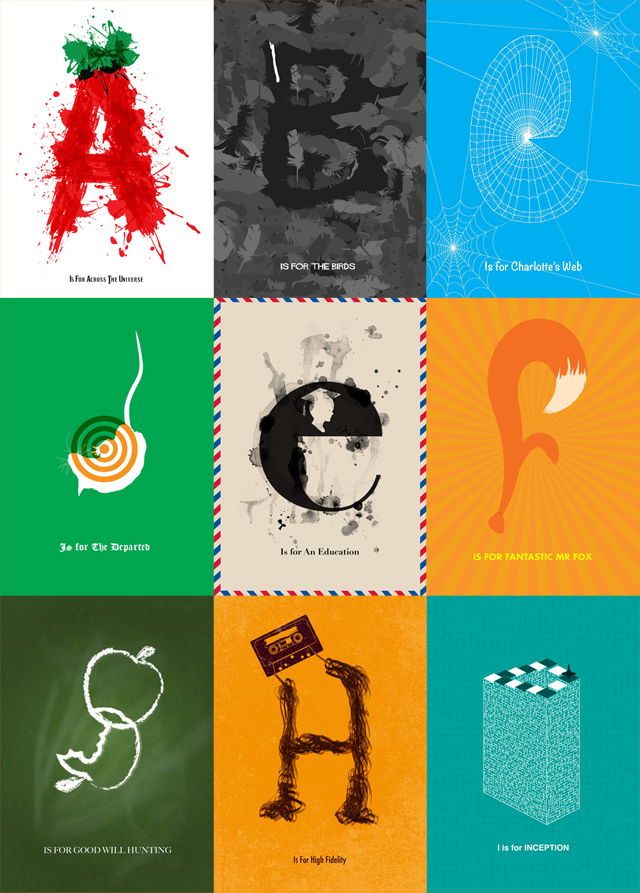 Meagan's Movie Alphabet, A Series of Typographic Film Posters
