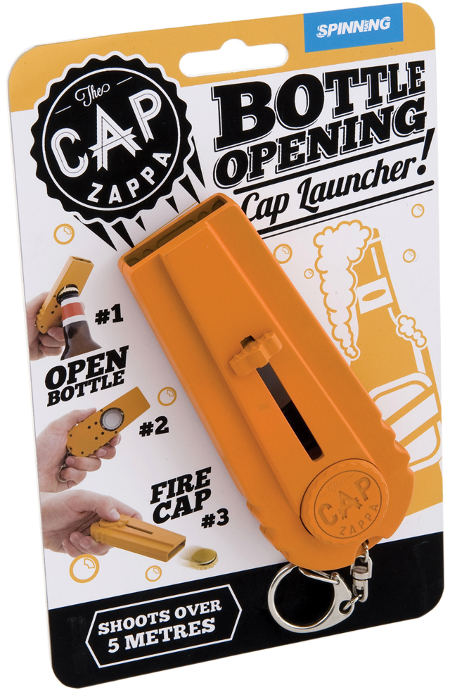 Cap Zappa, Bottle Opener With a Built-In Cap Launcher
