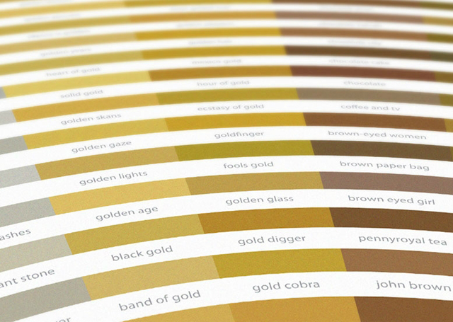 Color Wheels of Colorful Popular Band & Song Names