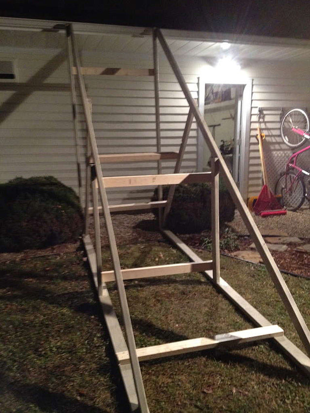 How to Make a Giant Snow Ski Ramp Off Of Your Roof