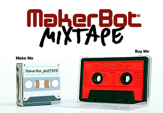 The MakerBot Mixtape, A 3D Printed Cassette Tape For Sharing Music