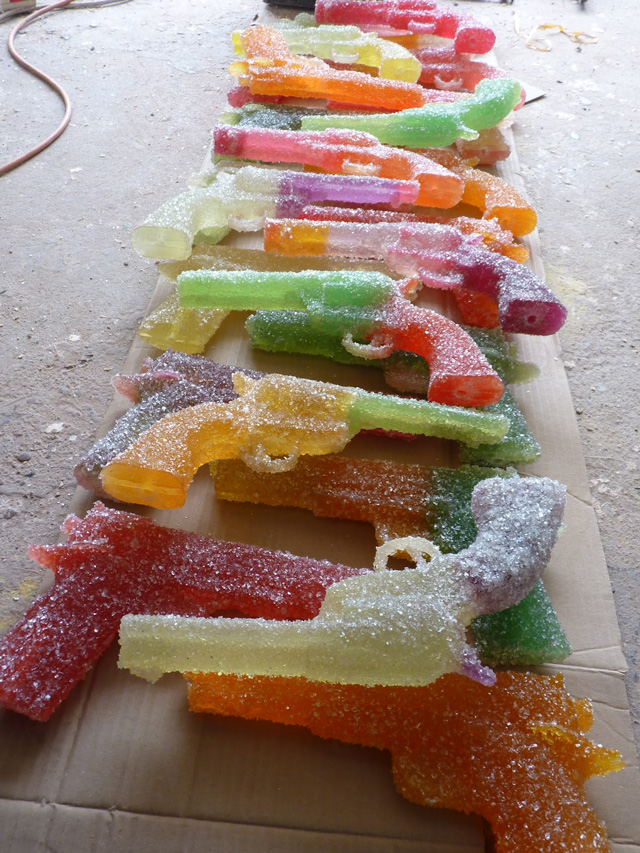 Candy Colts, A Display of Resin & Glass Guns That Look Like Candy