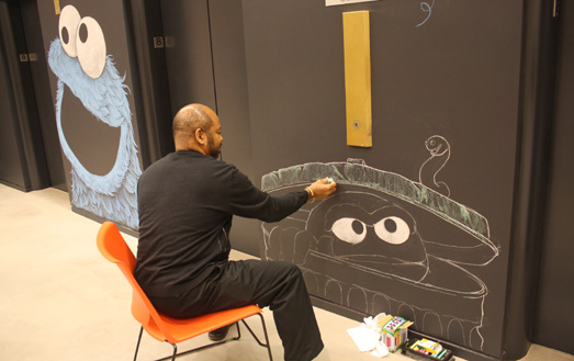 The Cool Muppet Chalk Art Murals at the Sesame Workshop Offices