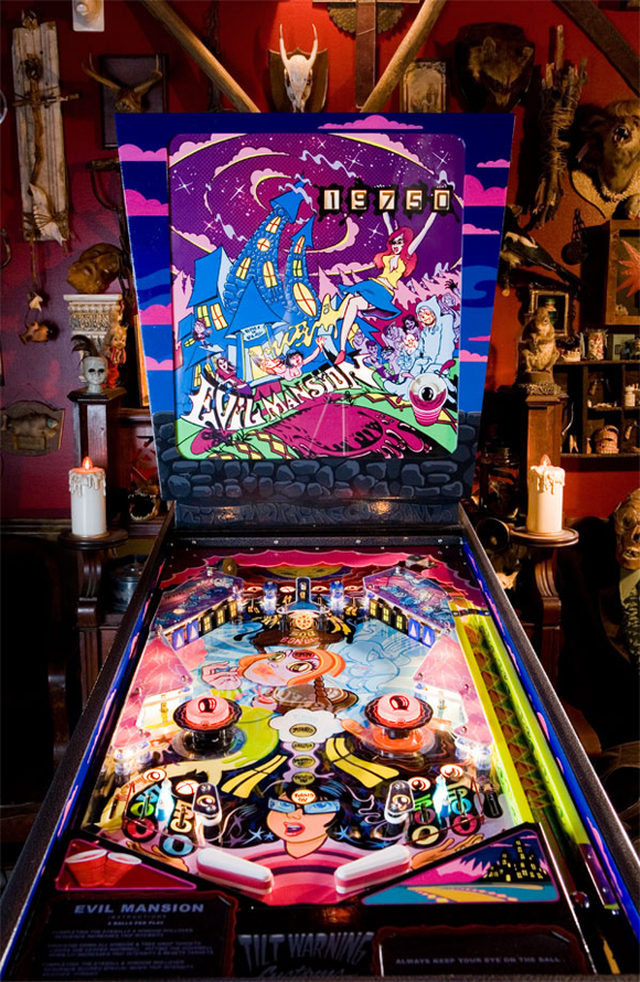 Evil Mansion, A Hand-Painted LSD-Themed Pinball Machine