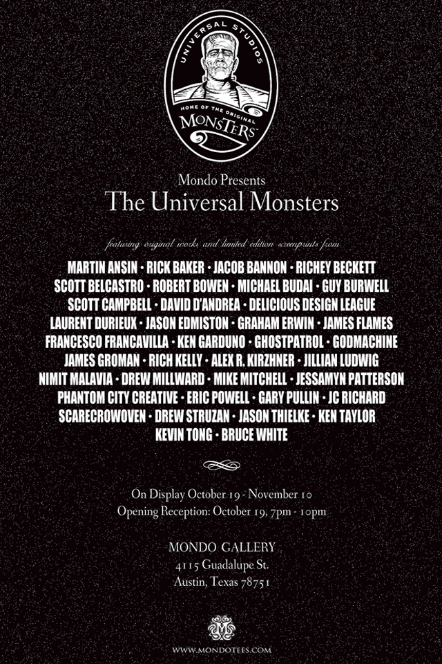 Universal Monsters, A Group Art Show Inspired by Classic Film Monsters