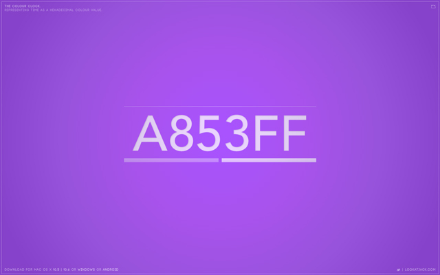 The Colour Clock, Representing Time as a Hexadecimal Color Value