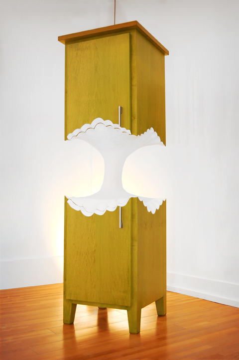 Apple Cabinet, A Cabinet with Bites Taken Out of It