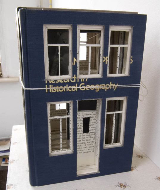 House Sculptures Made of Cut & Hollowed Books
