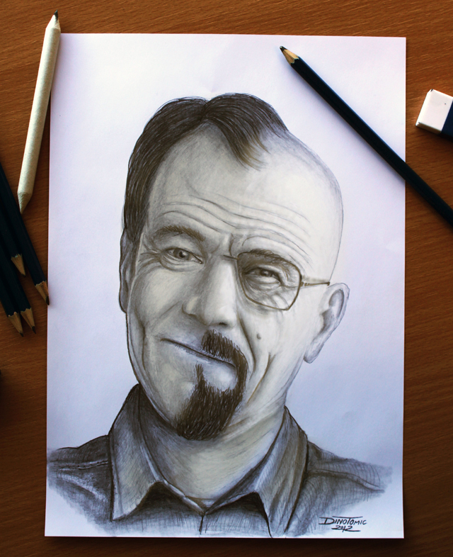 Pencil Drawn Series of Breaking Bad Character Portraits