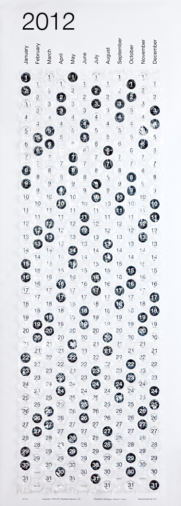 A Poster-Sized Bubble Wrap Calendar That You Can Pop Each Day